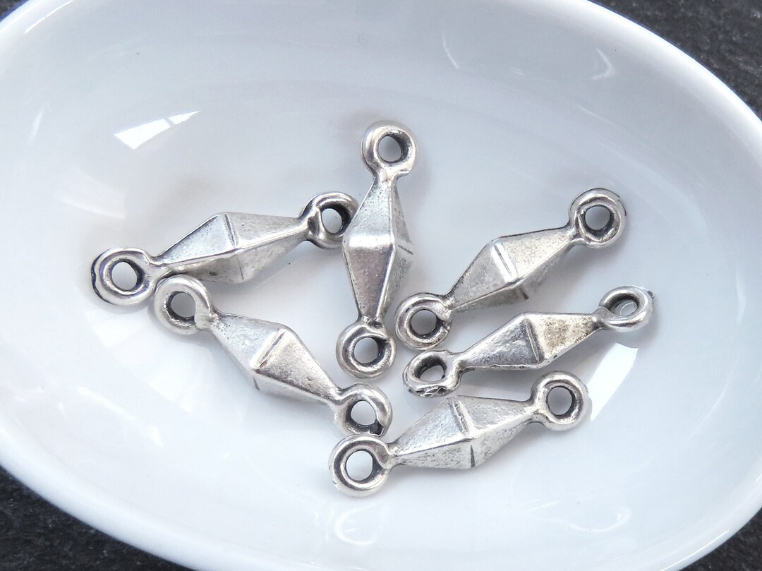 Geometric Diamond Charm Connectors With Two Loops, Connector Links ...