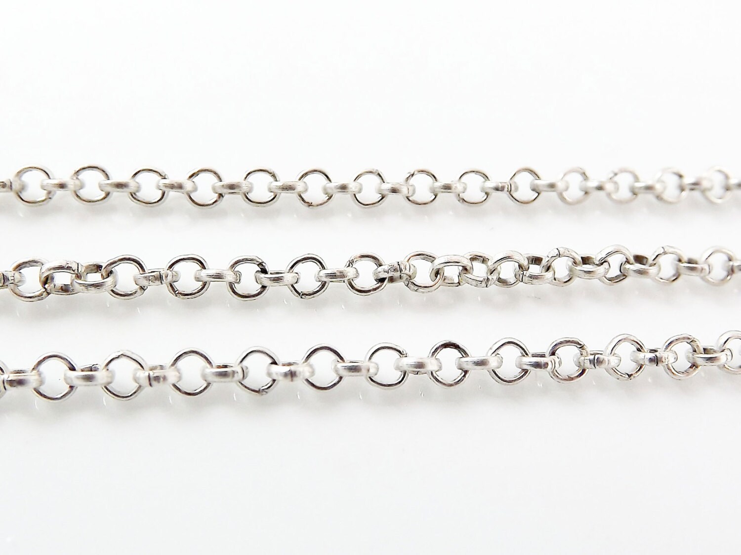 2mm Rolo Chain - Matte Silver Plated - 1 Meter or 3.3 Feet - Etsy