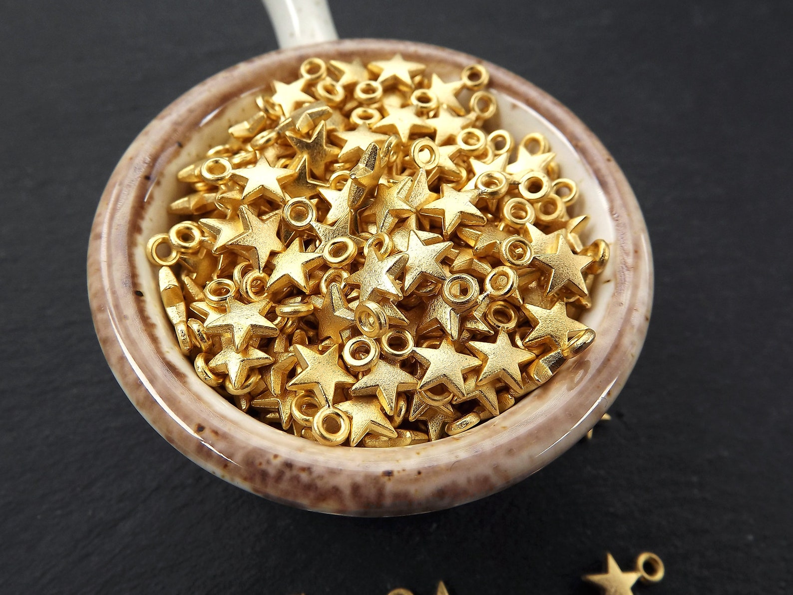 20 Mini Puff Star Charms, Gold Star Charm, Tiny Charms, Drop Charm ...