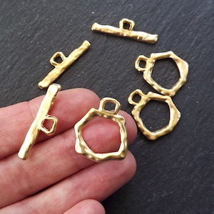 Organic Toggle Clasps, T Bar Clasps, T Bar, Gold Toggle Clasps, T ...