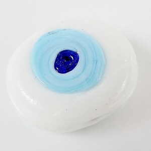 White Evil Eye Nazar Glass Bead - Traditional Turkish Handmade - 27 Mm ...