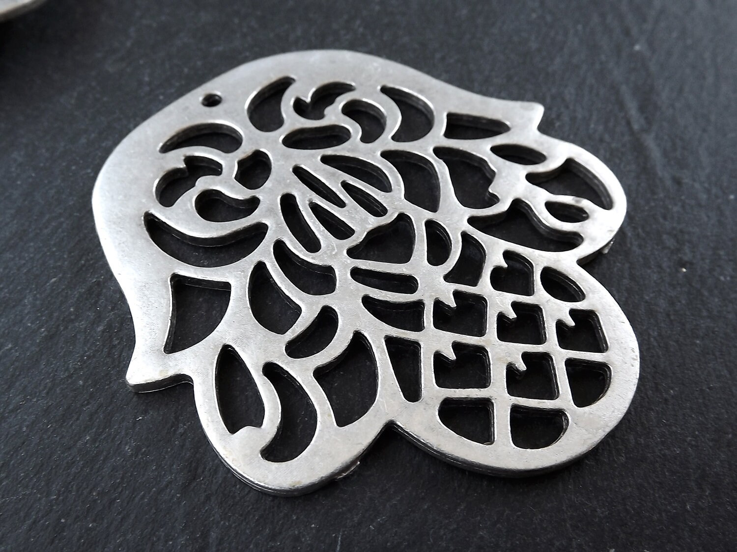 Flower Pendant Flower Bud Fretwork Pendant Floral Pendant | Etsy