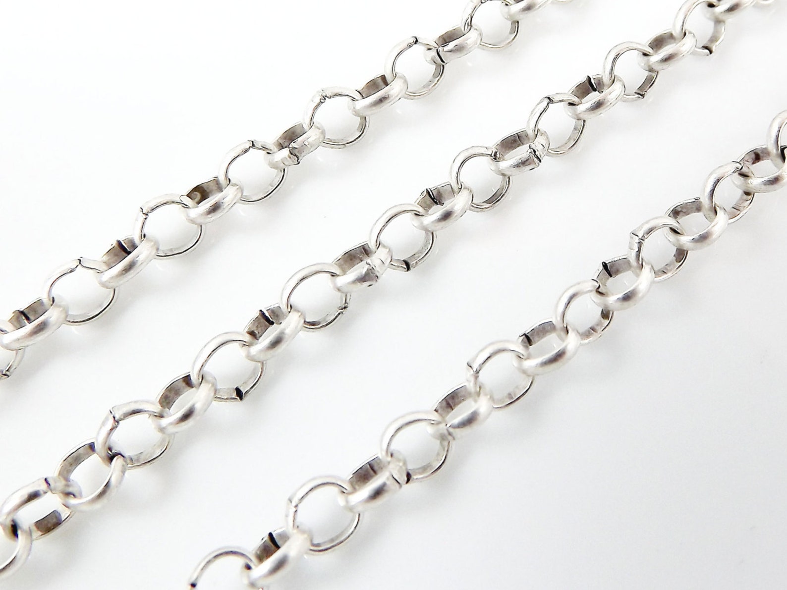 3mm Rolo Chain - Matte Silver Plated - 1 Meter or 3.3 Feet - Etsy