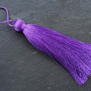 Purple Silk Tassel, Extra Large Thick Medium Purple Tassels, Mala ...