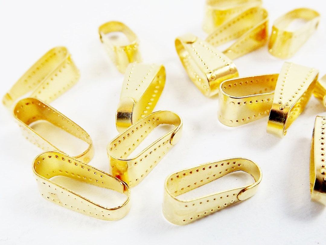 15 Pendant Bail Hanger Pinch Clip, Necklace Bail Connector Snap ...