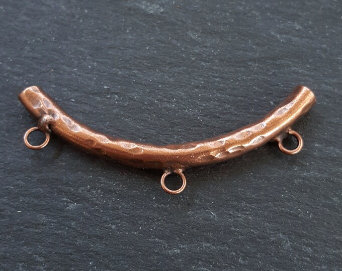 Copper Curve Tube Bead Bar Bail, Charm Bail, Copper Tube, Curve Tube ...