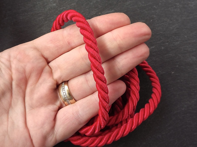 Cardinal Red Rope 7mm Twisted Rayon Satin Rope Silk Braid Cord | Etsy