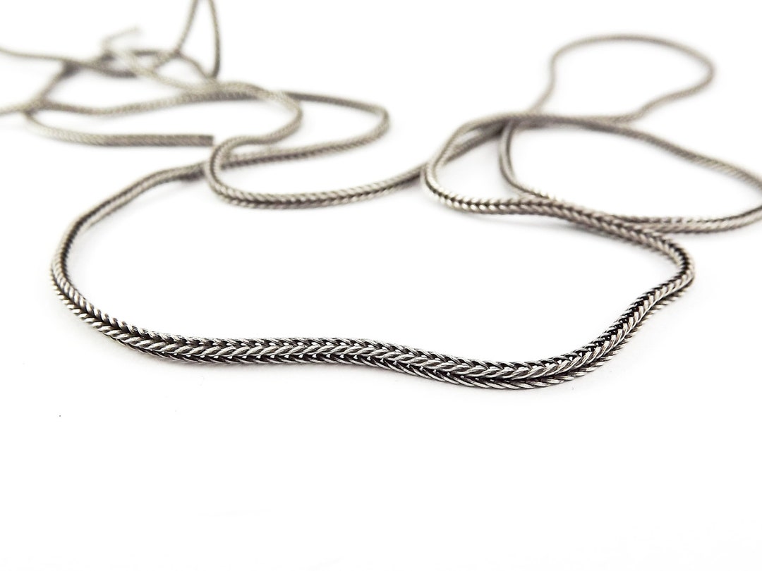 Silver Foxtail Chain, Bali Woven Rope Chain, Braided Chain, 1.5mm Fox ...