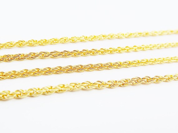 2mm Rope Chain 22k Matte Gold Plated 1 Meter or 3.3 Feet - Etsy