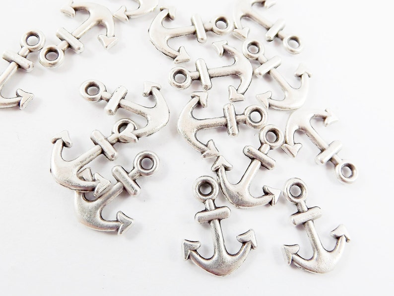 Silver Anchor Charms Mini Anchor Charms Small Anchor Tiny | Etsy