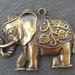 Exotic Elephant Necklace Pendant Vine Leaf Detail Antique Bronze Plated ...
