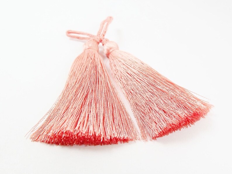 Long Soft Peach Silk Thread Tassels - 2.75 Inches - 70mm - 2 Pc - Etsy
