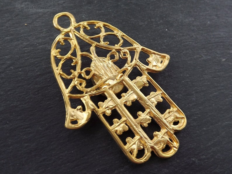 Extra Large Hamsa Hand of Fatima Pendant Round Smoky Grey Jade - Etsy