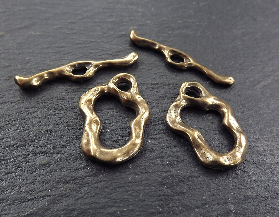 Chunky Wavy Toggle Clasps, T Bar Clasps, Necklace End Clasp, Bracelet ...