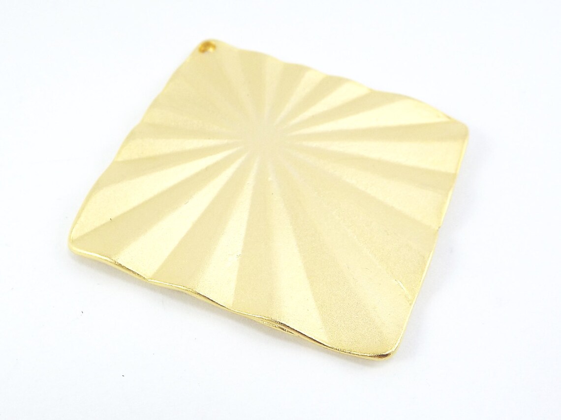 Large Corrugated Sun Burst Diamond Shaped - 22k Matte Gold Plated - 1PC ...