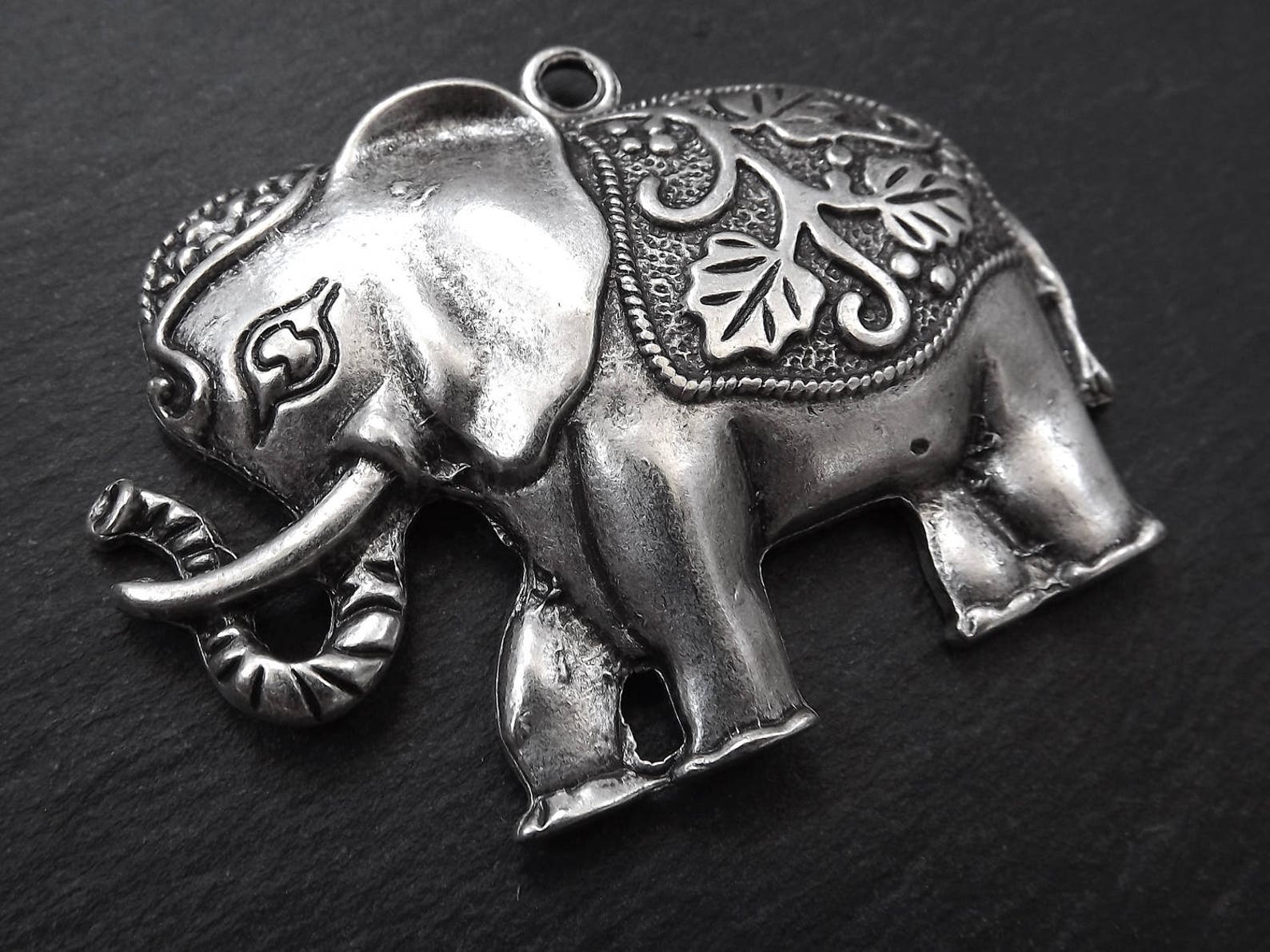 Silver Elephant Pendant African Elephant Large Elephant | Etsy