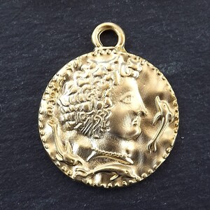 Persephone Greek Goddess Coin Pendant, Goddess of the Underworld, 22k ...