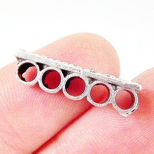 5 Strand Rectangle Bead Divider Spacer - Matte Silver Plated - 4pc - Etsy