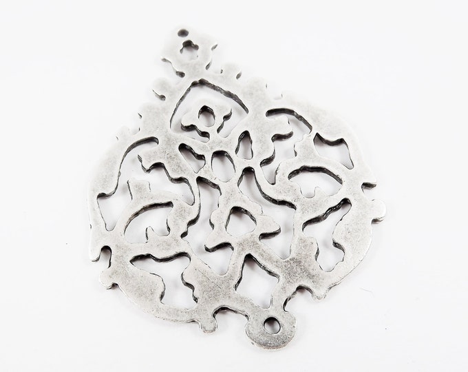 Silver Fretwork Pendant, Baroque Pendant, Silver Pendant, Baroque Style ...