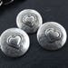 3 Rustic Metal Heart Buttons Matte Antique Silver Plated - Round Silver ...