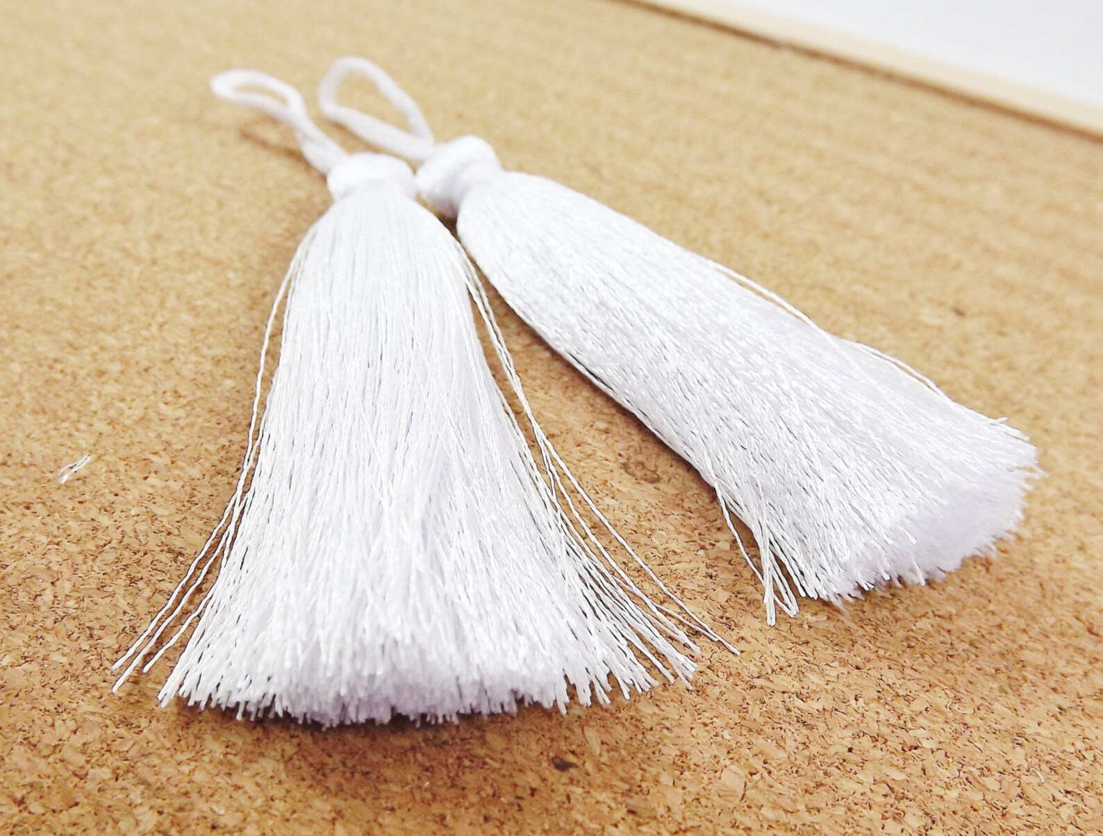 Long White Silk Thread Tassels 3 Inches 77mm 2 Pc | Etsy