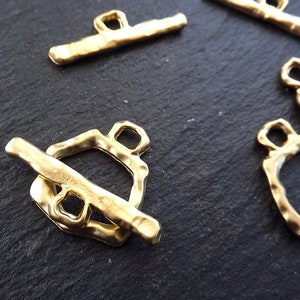 Organic Toggle Clasps, T Bar Clasps, T Bar, Gold Toggle Clasps, T ...