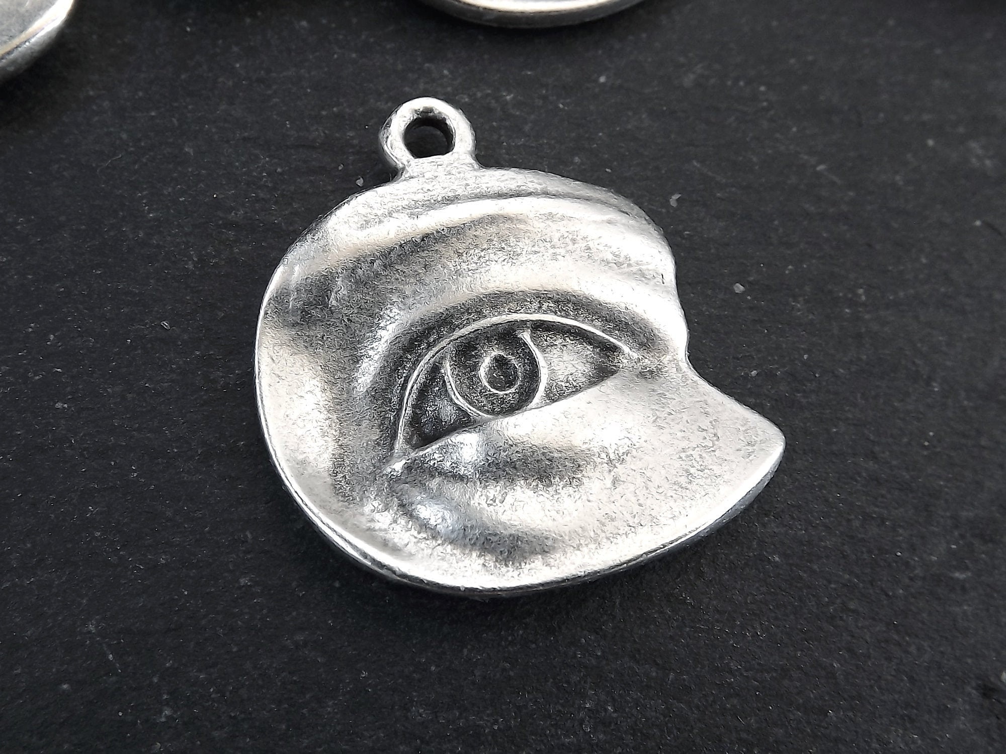 Silver Eye Pendant All Seeing Eye Charms Evil Eye Charm - Etsy