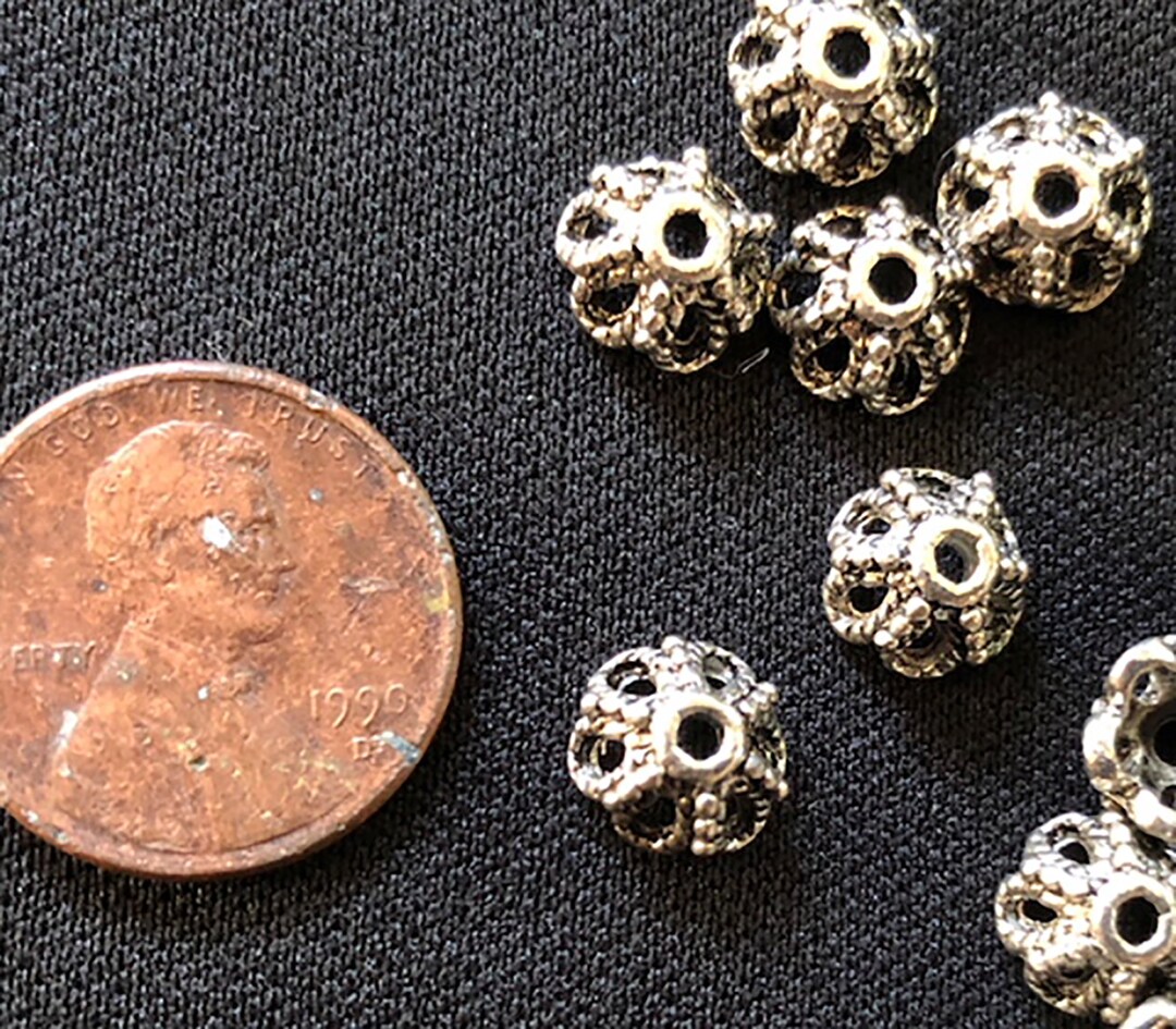 Pewter/silver Bead Caps - Etsy