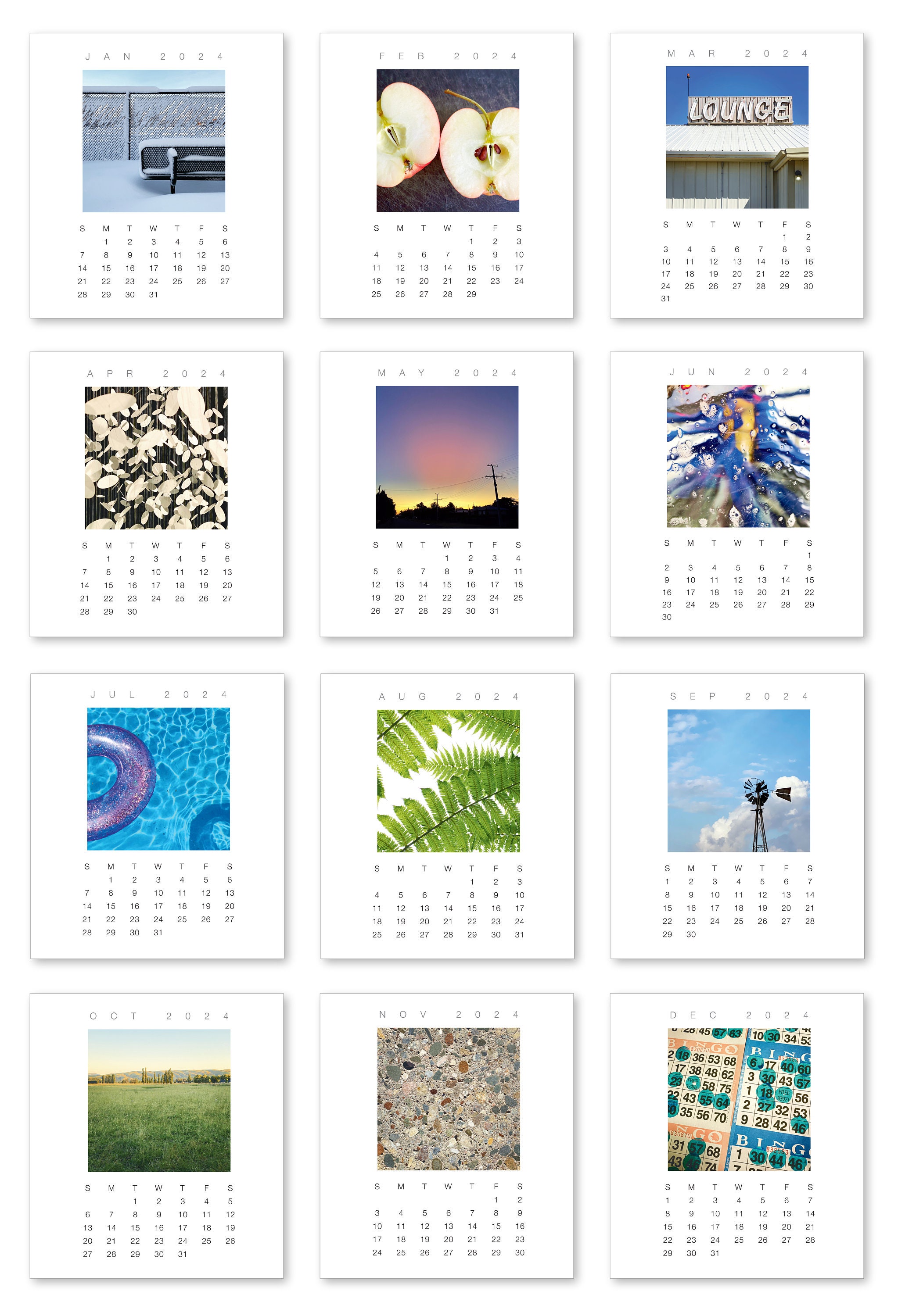 2024 Calendar Cards - Etsy