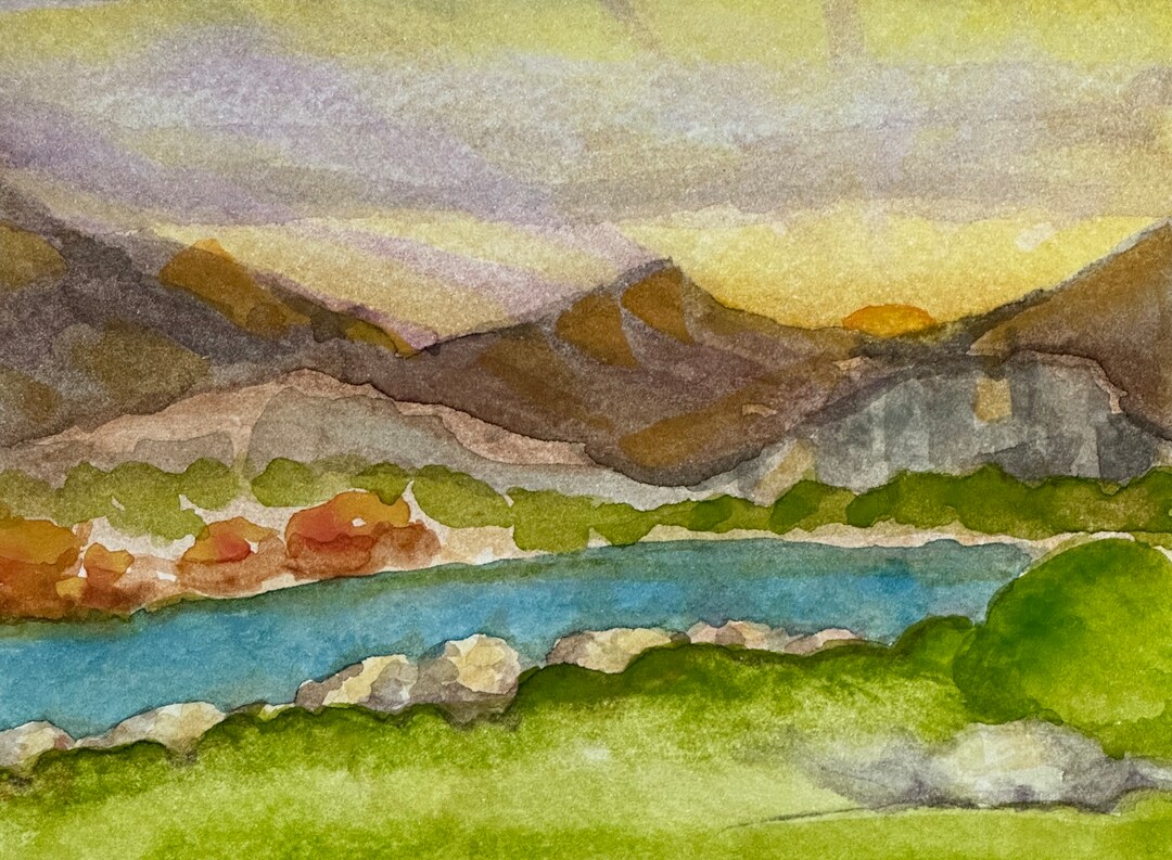 Original Landscape Watercolor Painting 4x6 - Etsy