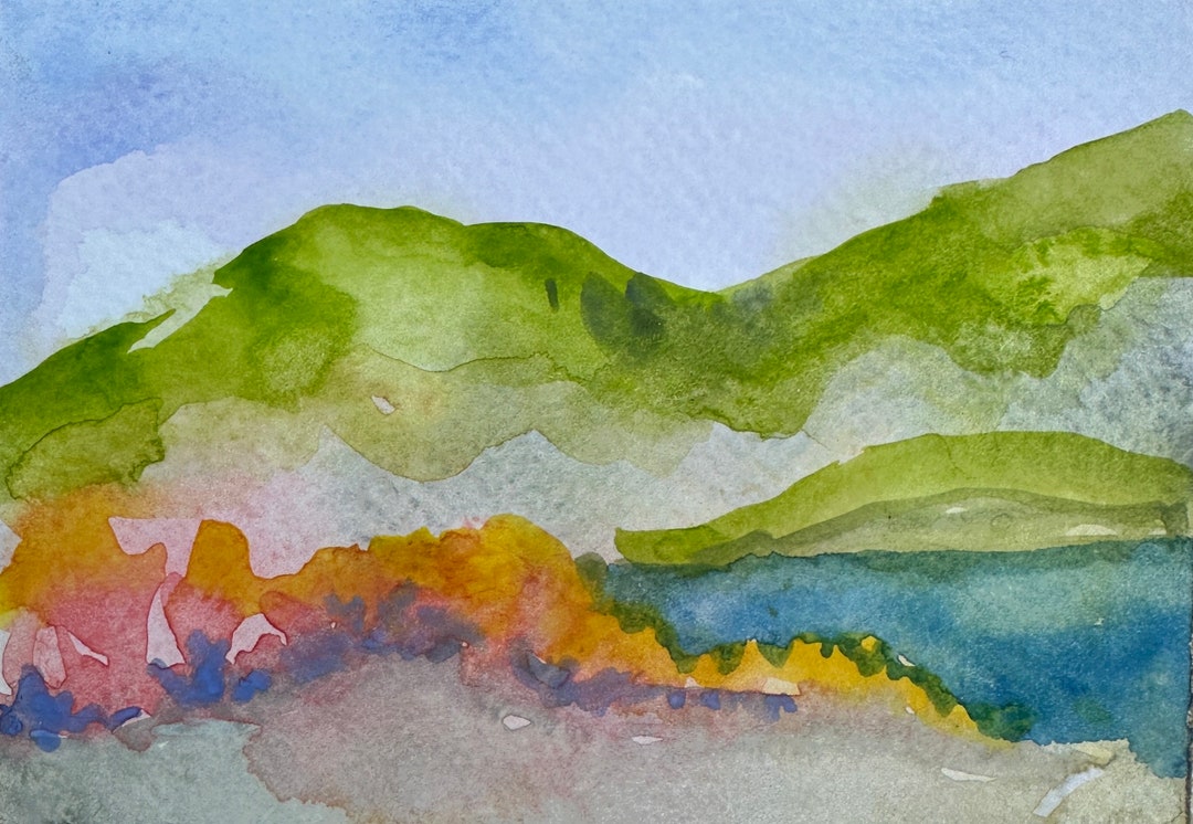 Original Landscape Watercolor Painting 4x6 - Etsy