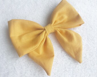 Mustard hair bow mustard large hair bow big mustard bow | Etsy