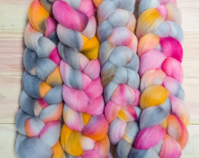 Hand Dyed Roving - Falkland, 4oz - Wool Top - Domestic Wool, Felting ...