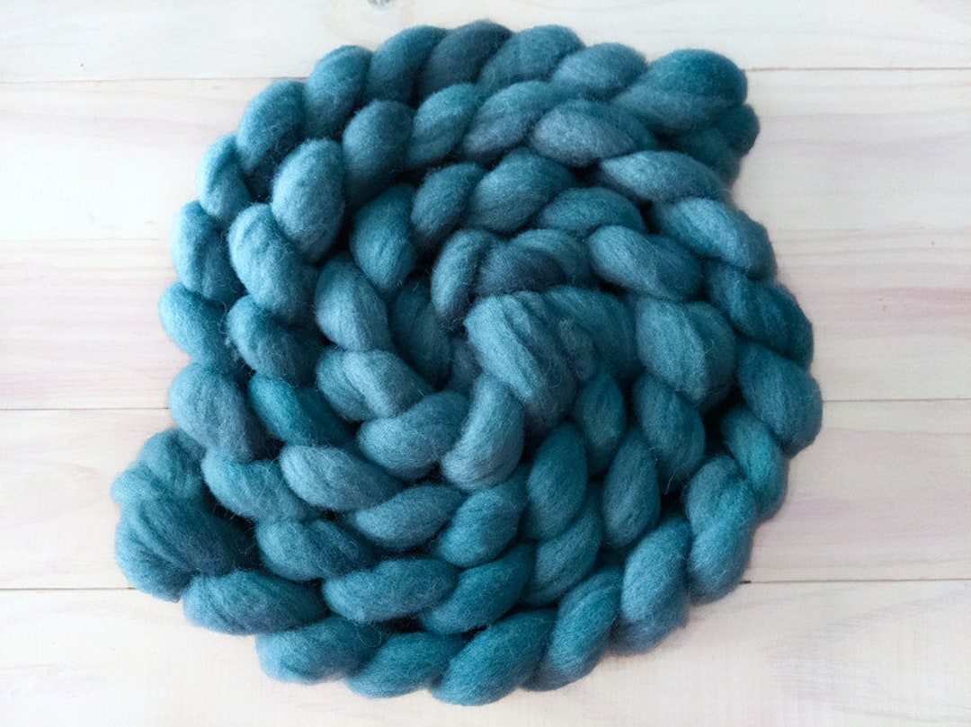 Hand Dyed Cheviot Wool Roving 4oz Semi-solid Domestic Medium USA Wool ...