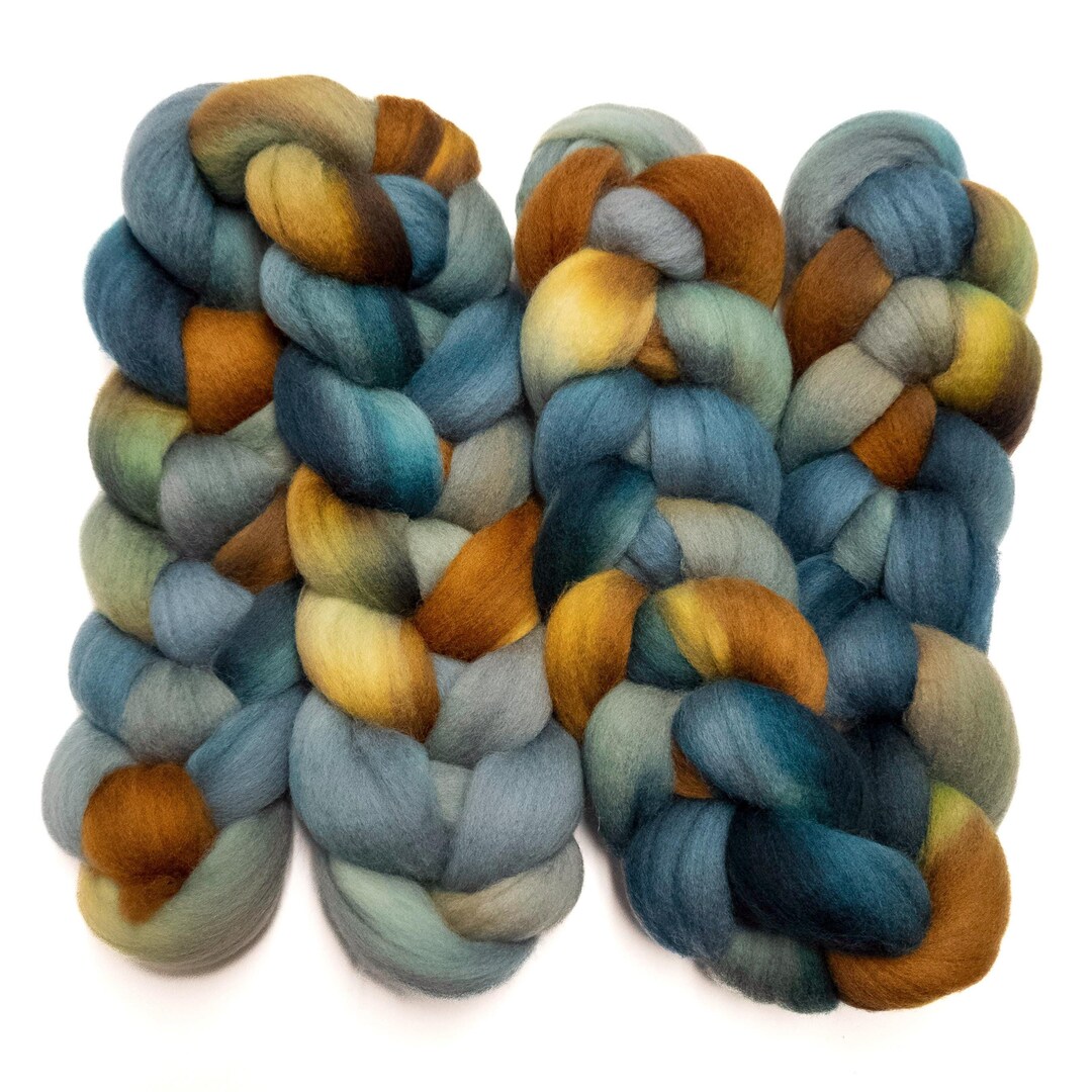 Hand Dyed Falkland Wool Top Roving 4oz Medium Soft Domestic Wool ...