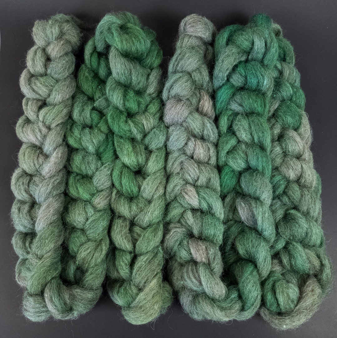 Hand Dyed Medium Wool Roving 4oz Overdyed Dark USA Wool for Spinning ...