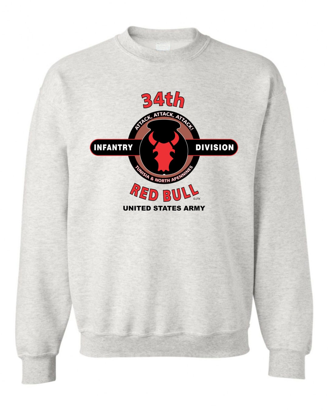 34th Infantry Division* "red Bull" Battle & Campaign Sweatshirt - Etsy