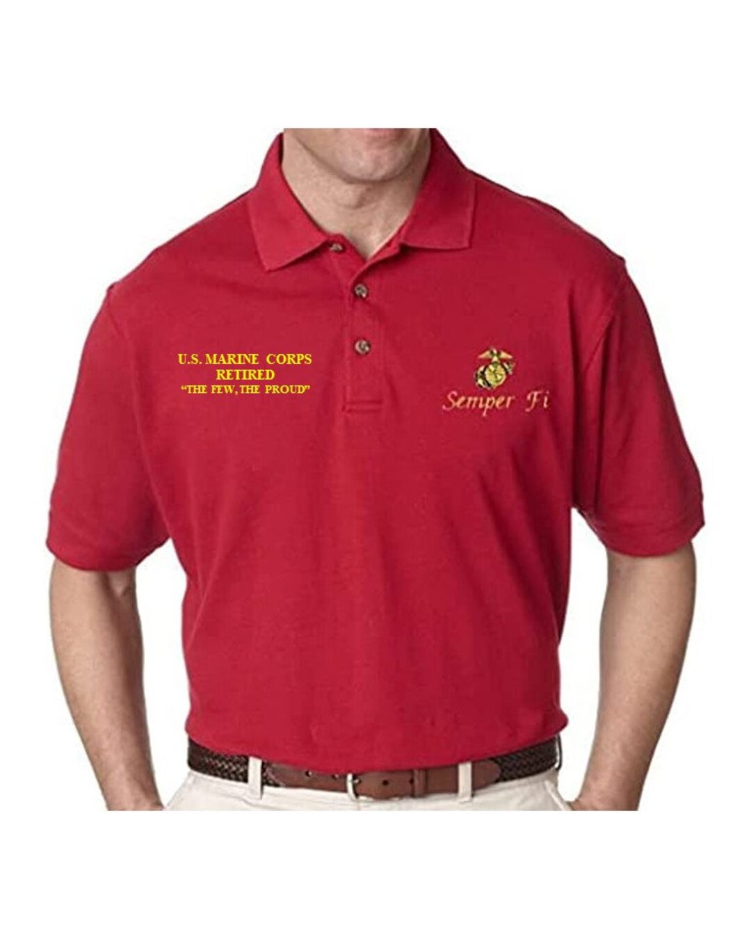 U.S. MARINE CORPS RETIRED - Semper Fidelis Right & Left Chest Polo ...
