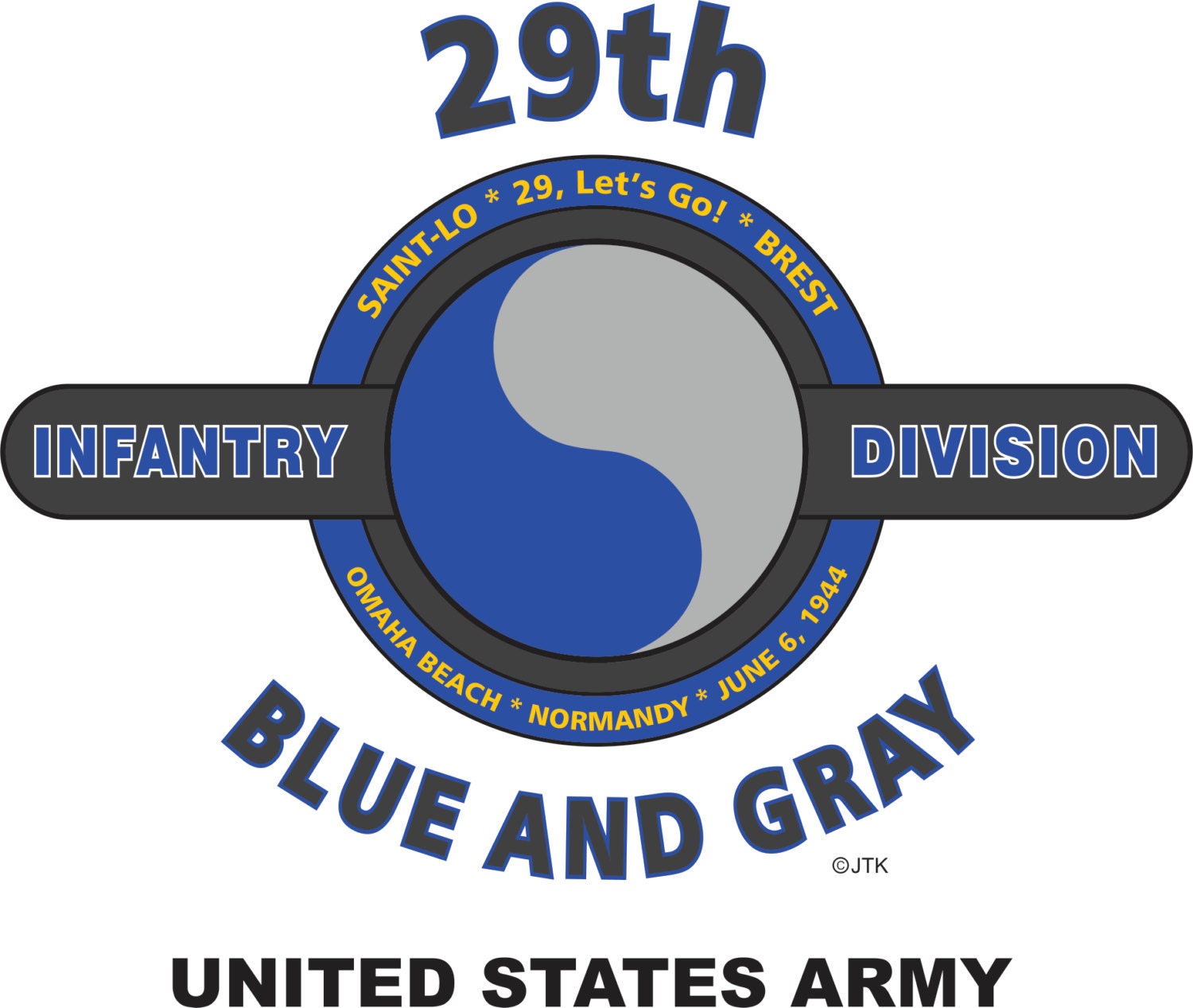 29th Infantry Division-blue and Gray Division-united States - Etsy