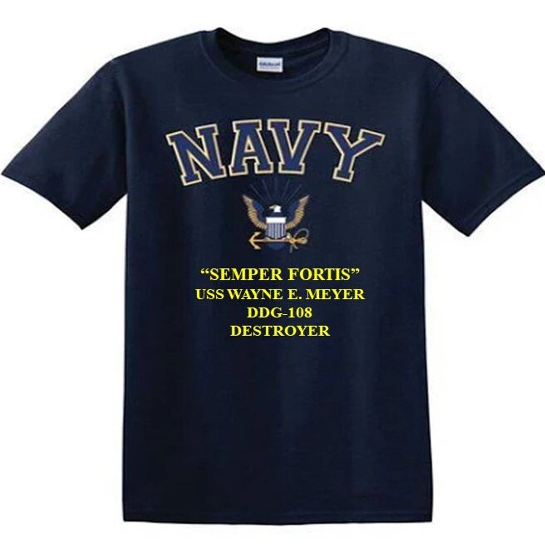USS Wayne E. Meyer DDG-108 Destroyer"semper Fortis" Navy Logo Vinyl ...