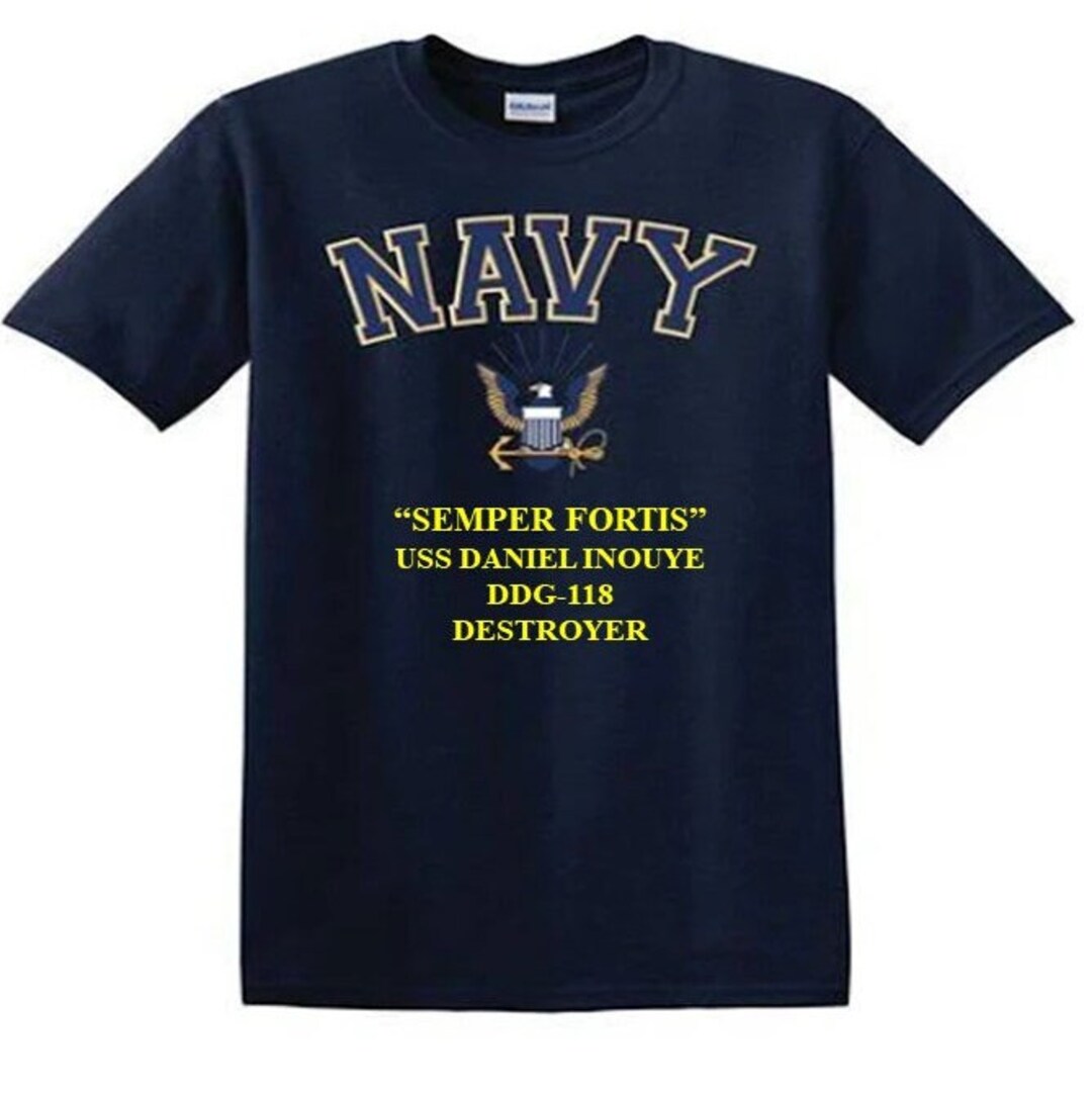 USS Daniel Inouye DDG-118 Destroyer"semper Fortis" Navy Logo Vinyl ...