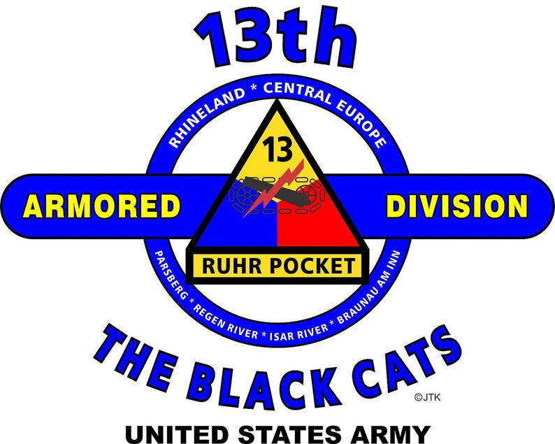 13th Armored Division-the Black Cats-united States Army White - Etsy