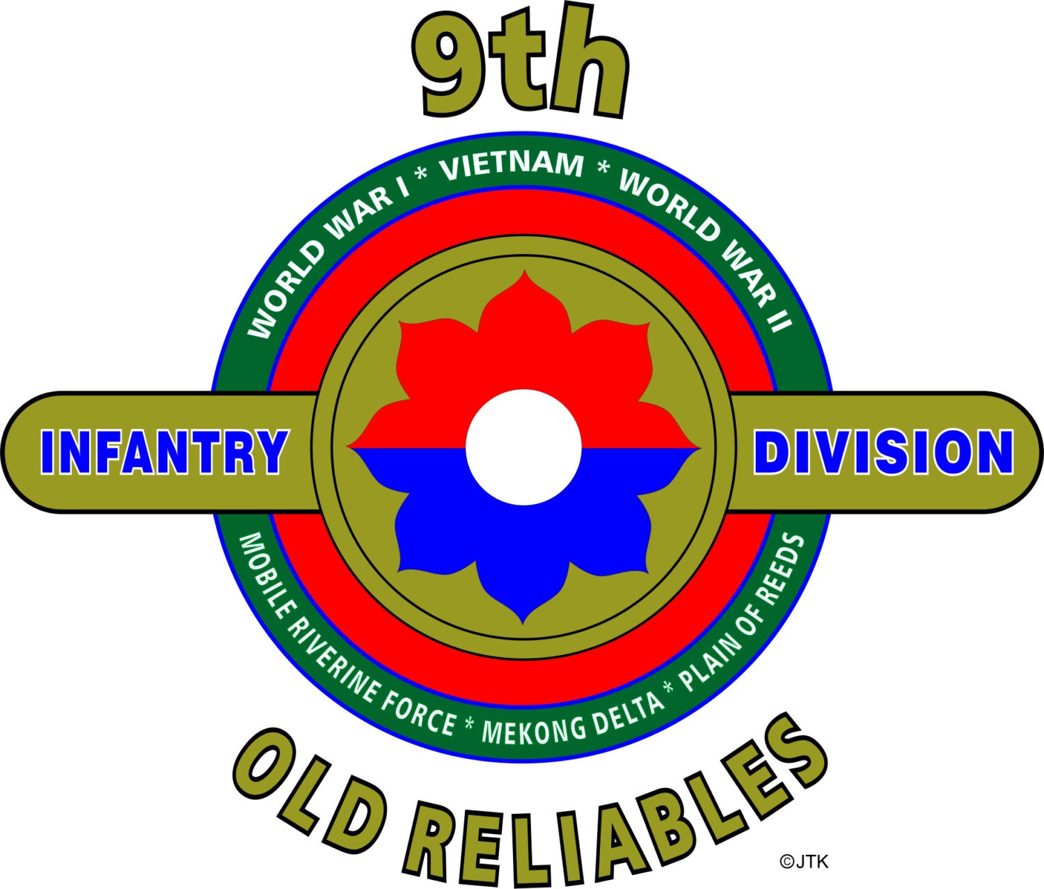 9th Infantry Division-old Reliables Division-united States Army White ...