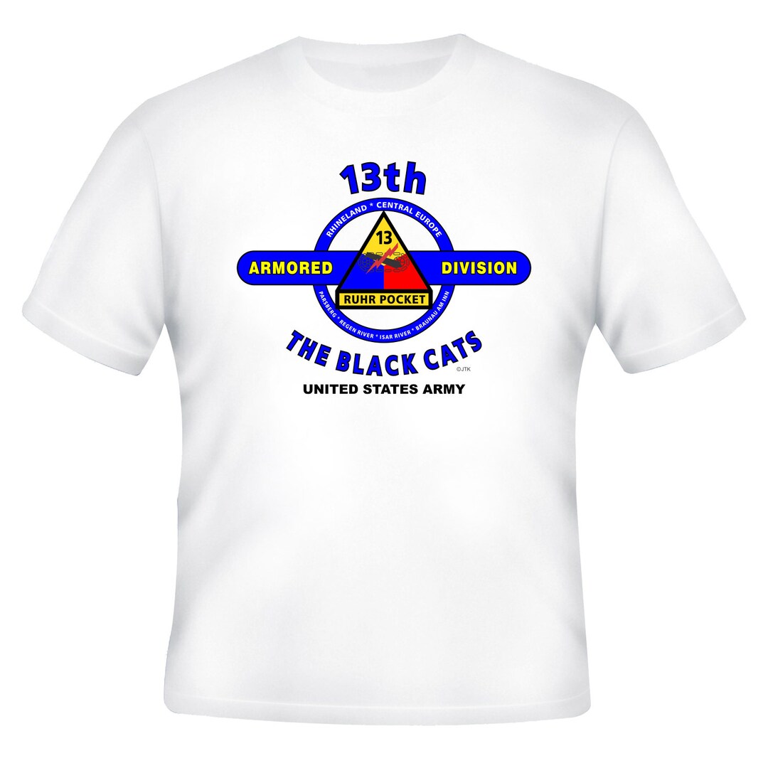 13th Armored Division-the Black Cats-united States Army White - Etsy