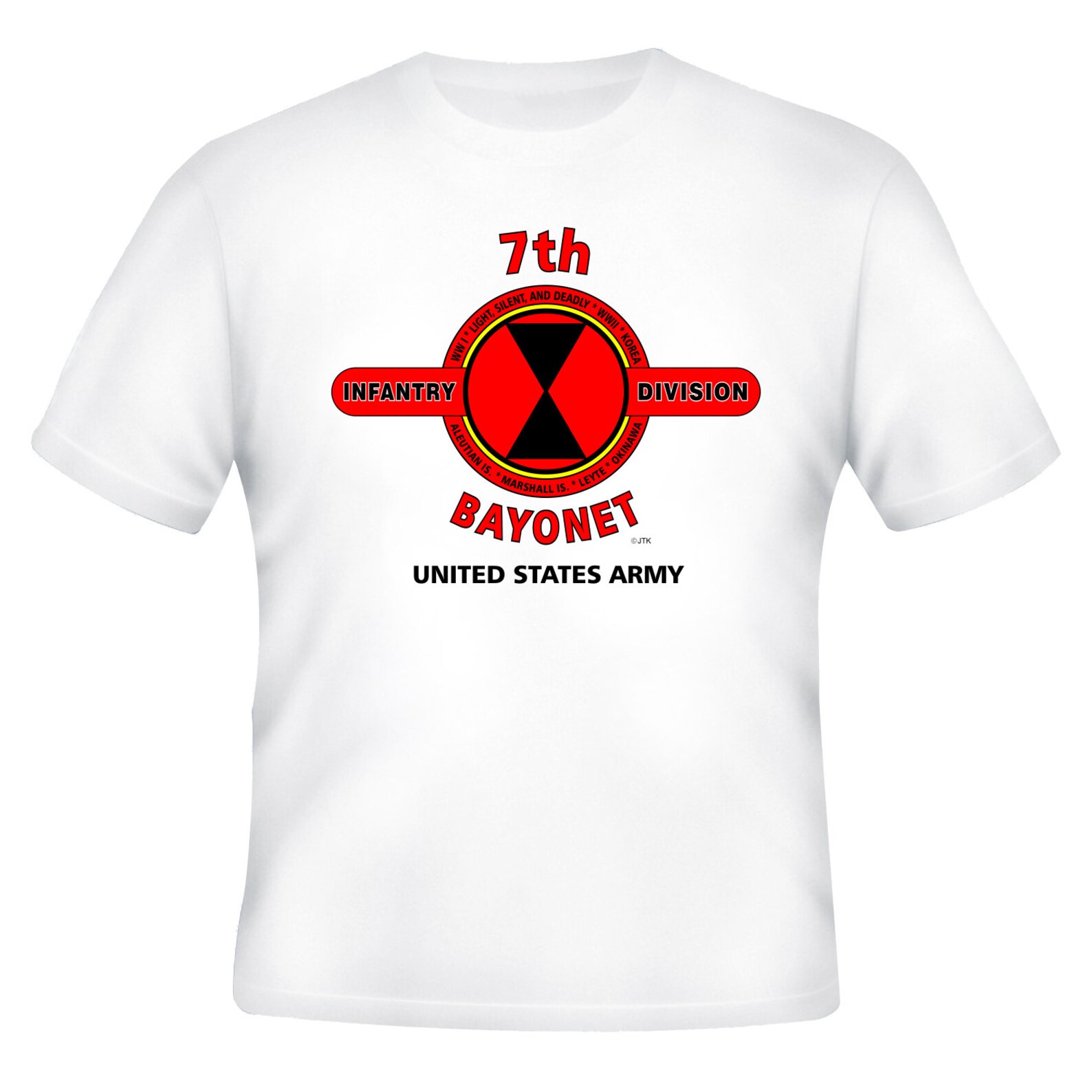 7th Infantry Division-bayonet Division-united States Army White Shirt ...