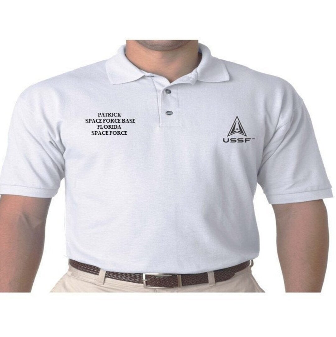 SPACE FORCE USSF Patrick Space Force Base Florida Logo Embroidered Polo ...