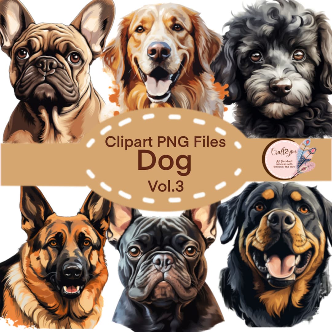 Dog Clipart Watercolor Vol.3 Poppy Graphics Dog Breeds With Budle of 12 ...