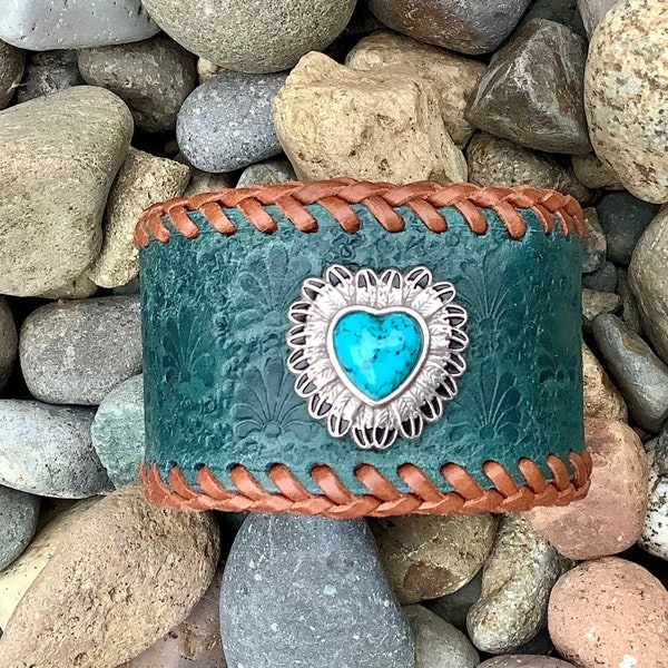 Wide Leather Cuff - Etsy