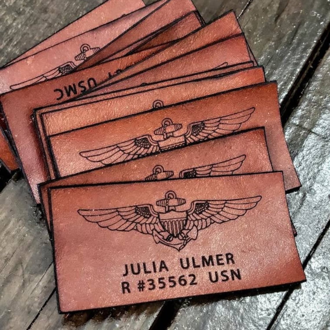 Custom Leather Patches Laser Engraved Genuine Leather | Etsy