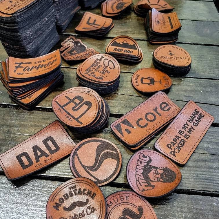 Custom Leather Patches Laser Engraved Genuine Leather | Etsy